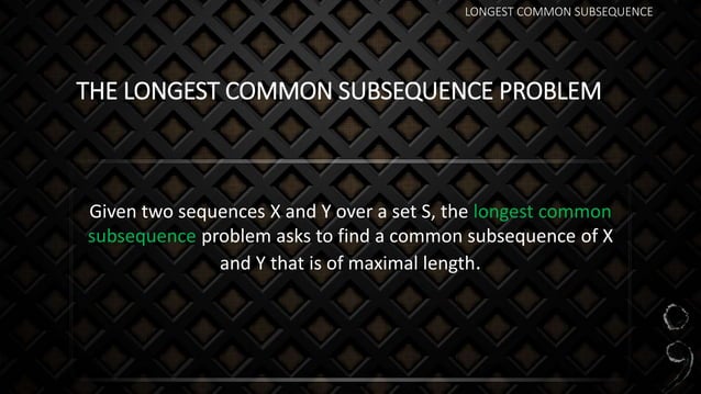 Longest common subsequence lcs | PPTX