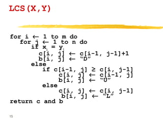 Longest common subsequence(dynamic programming). | PPT | Programming Languages | Computing