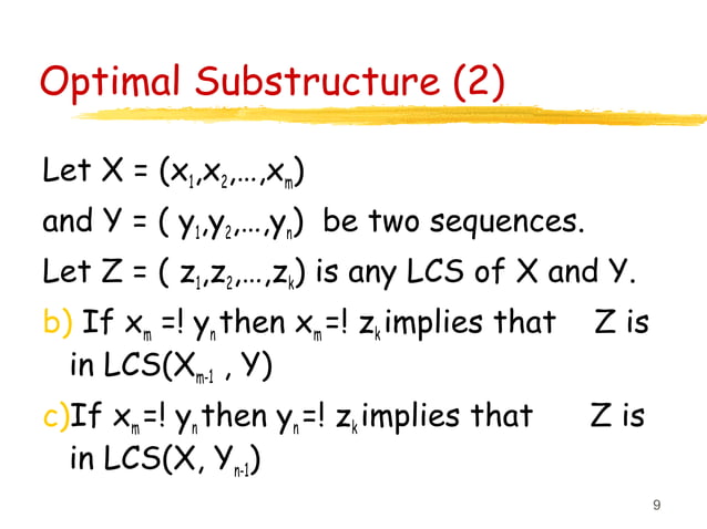 Longest Common Subsequence Dynamic Programming Ppt