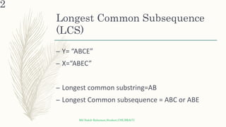 Longest common subsequence (lcs) | PPT