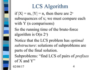 Longest common subsequences in Algorithm Analysis | PPT | Programming Languages | Computing