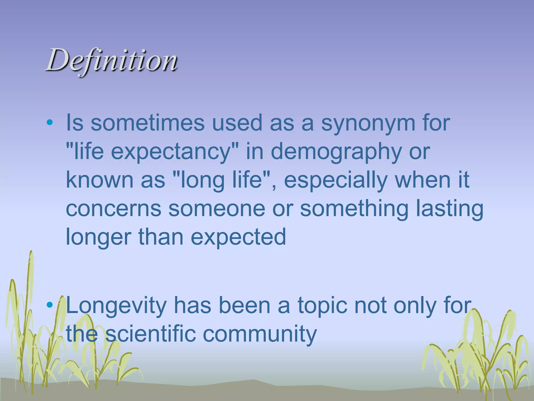 Longevity | PDF