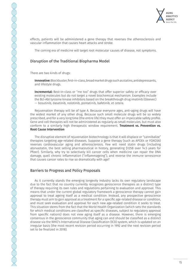 Longevity industry landscape overview volume 1 - executive summary | PDF