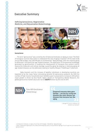 Longevity industry landscape overview volume 1 - executive summary | PDF