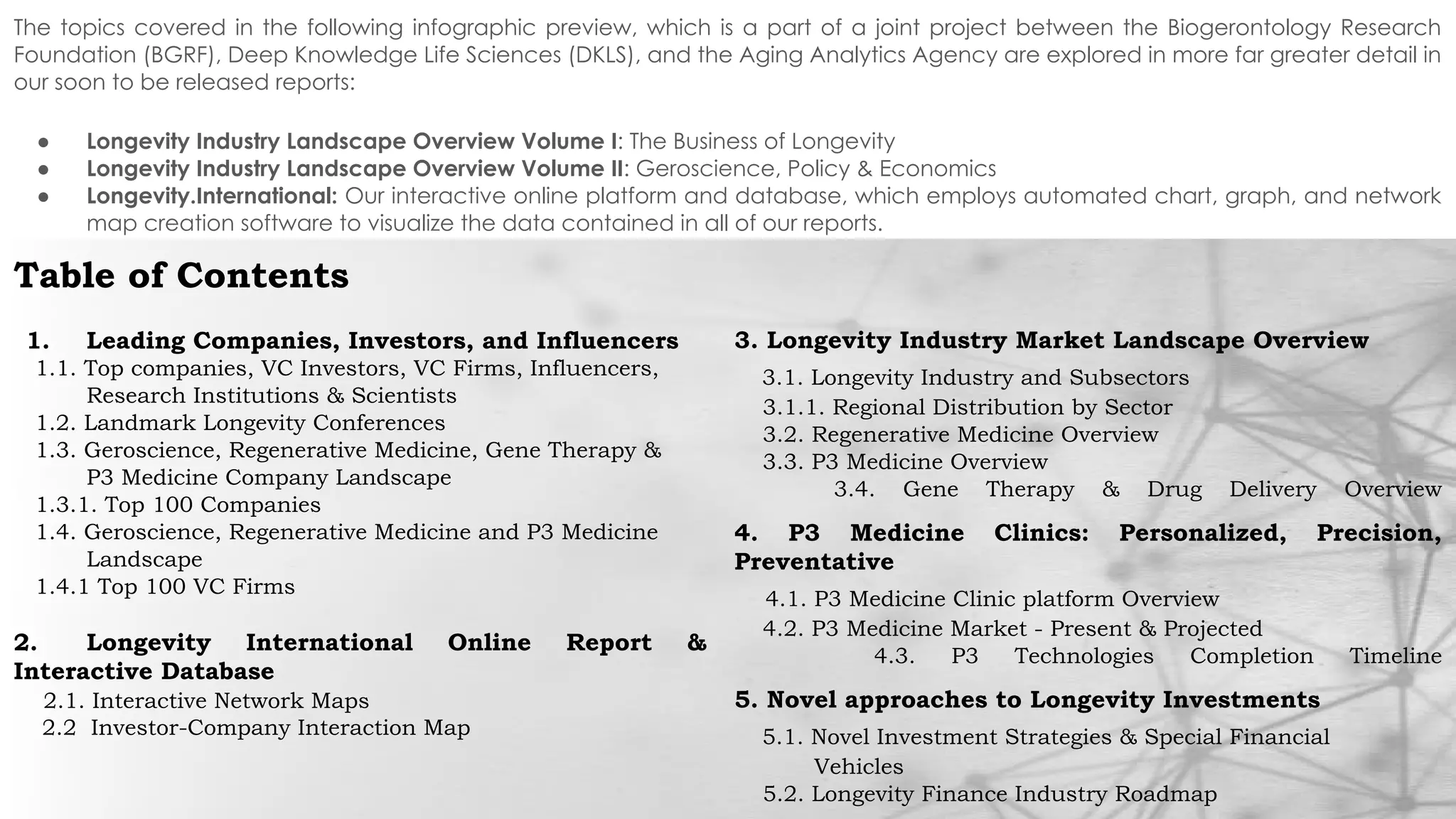 Longevity Report - Infographic Summary | PDF