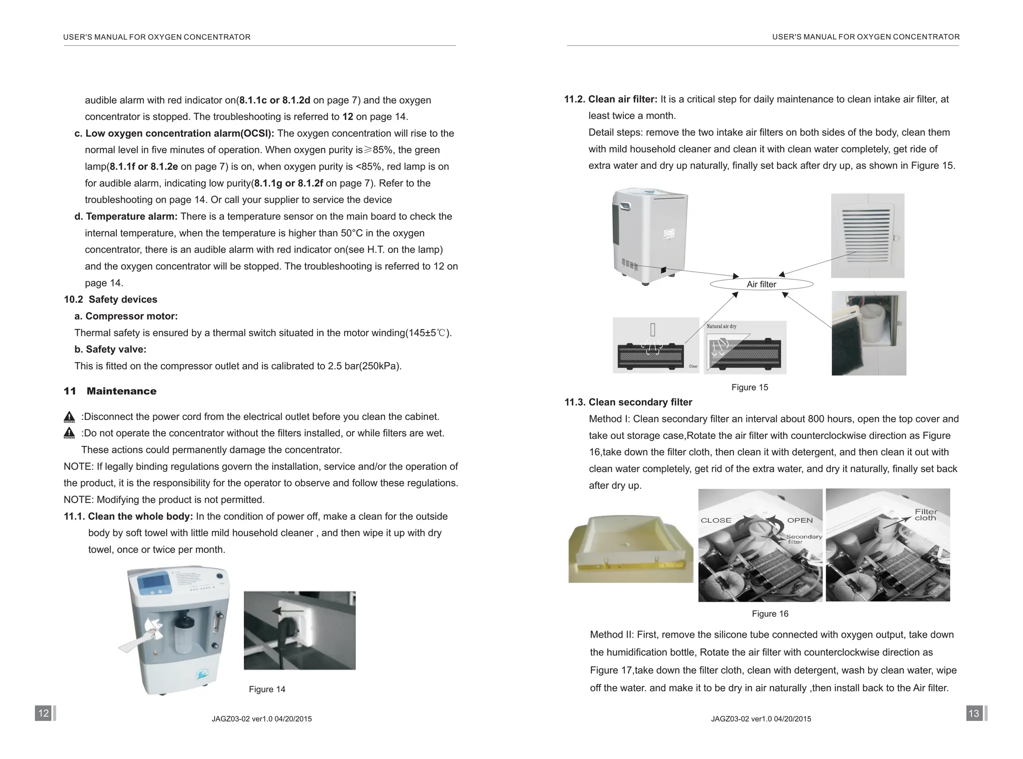 Manual de operación y mantenimiento concentrador de oxigeno jay-5 | PDF