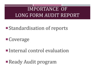 Long form audit report | PPTX