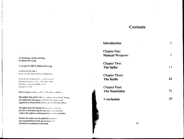 Long, hei 21 techniques of silent killing | PDF