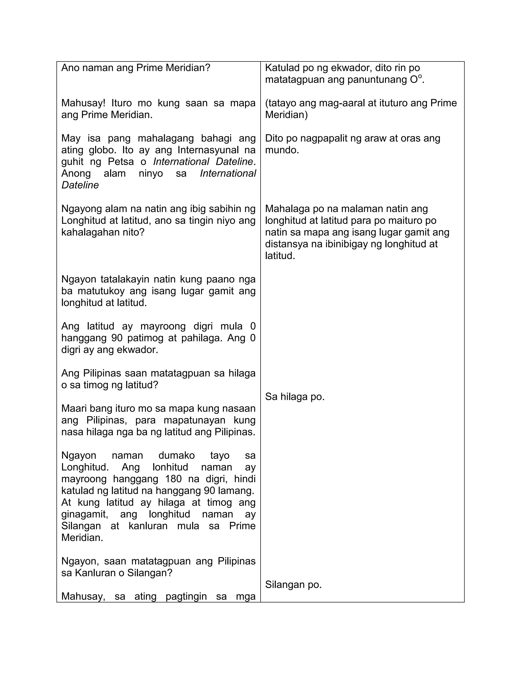 Longhitud at latitud | DOCX