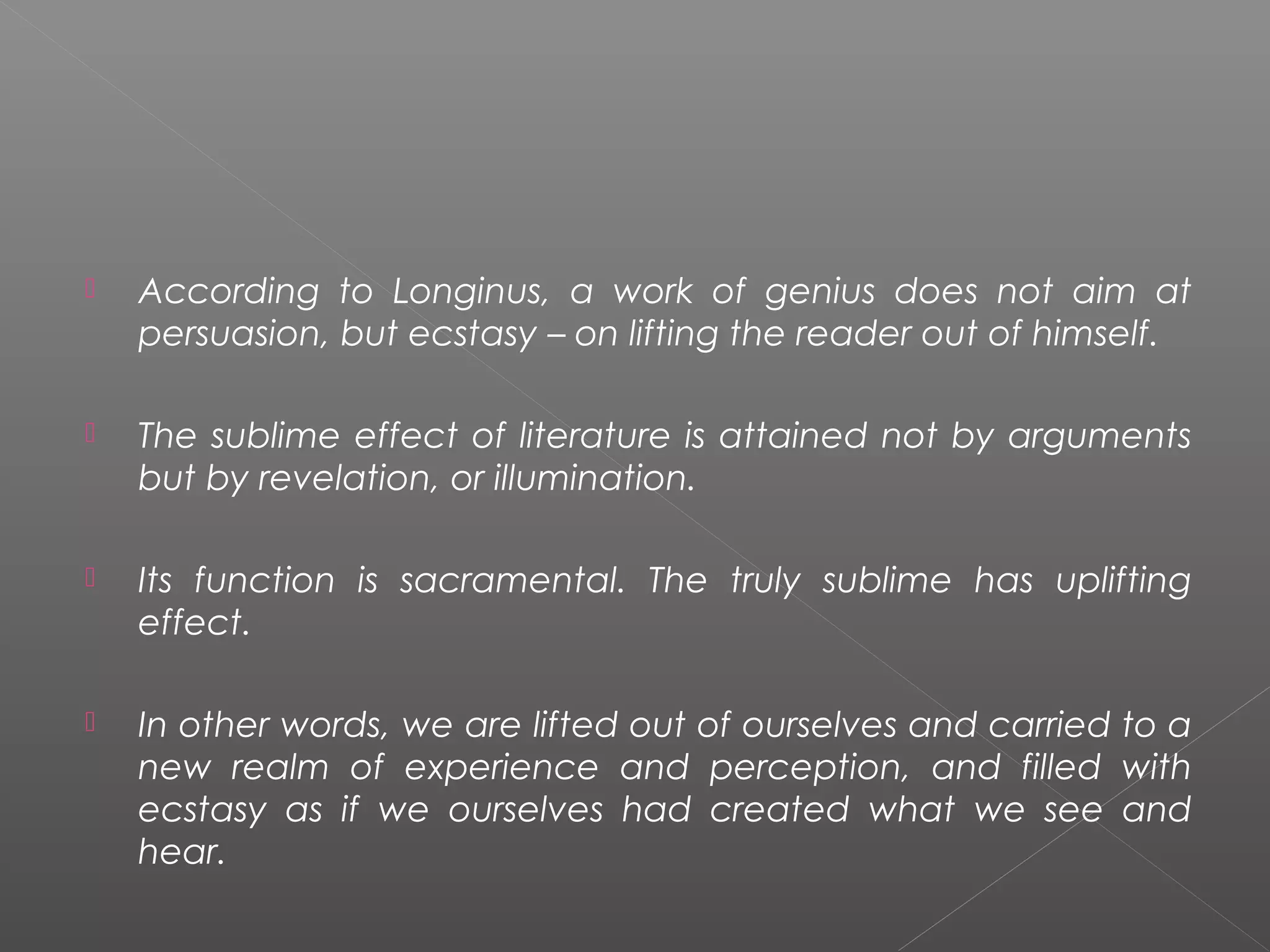 Longinus as a Critic | PPT