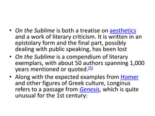 Longinus The sublime | PPTX