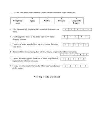 Impact of music on consumer behavior | DOCX | Music | Entertainment