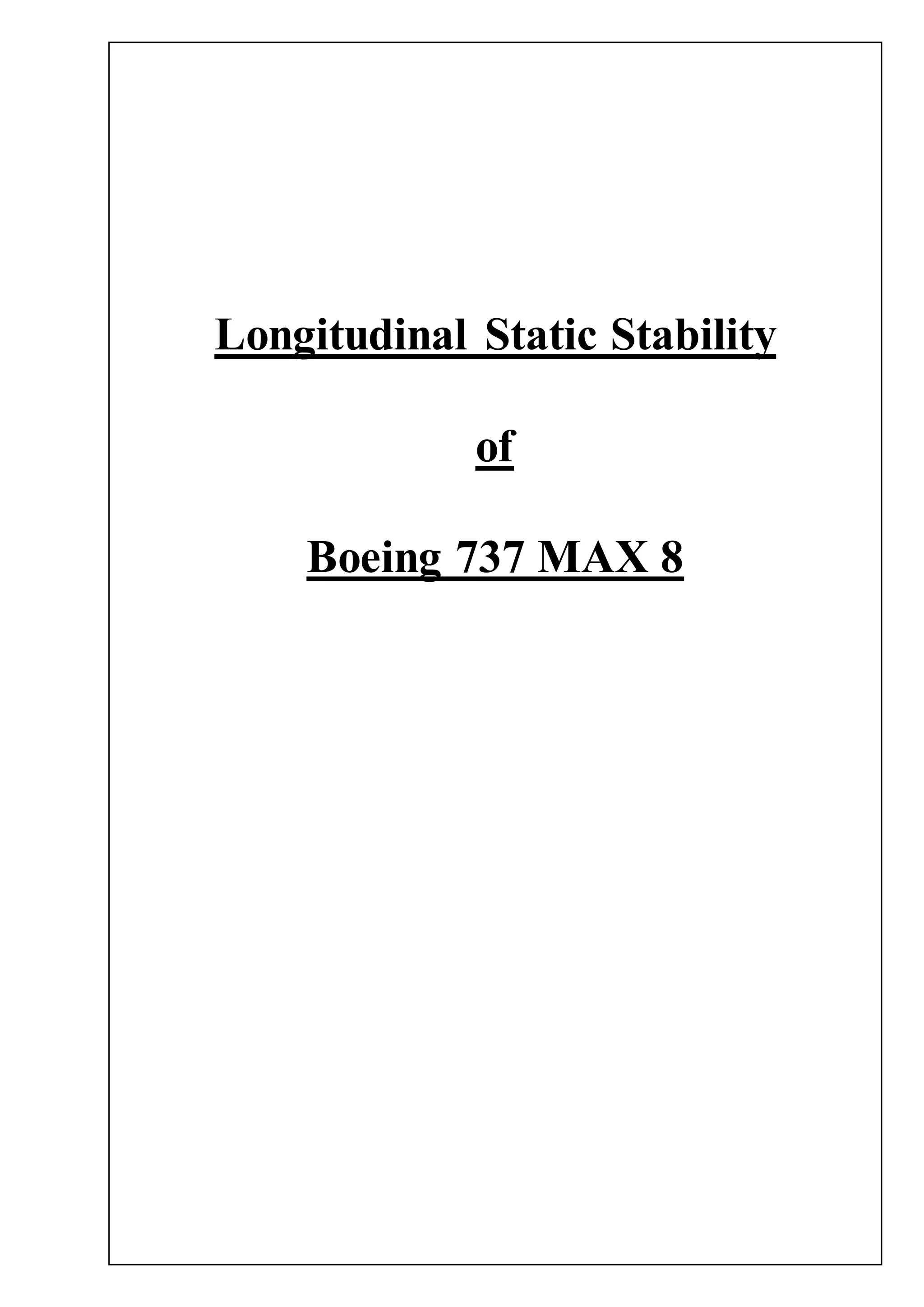 Longitudinal static stability of boeing 737 max 8 | DOCX