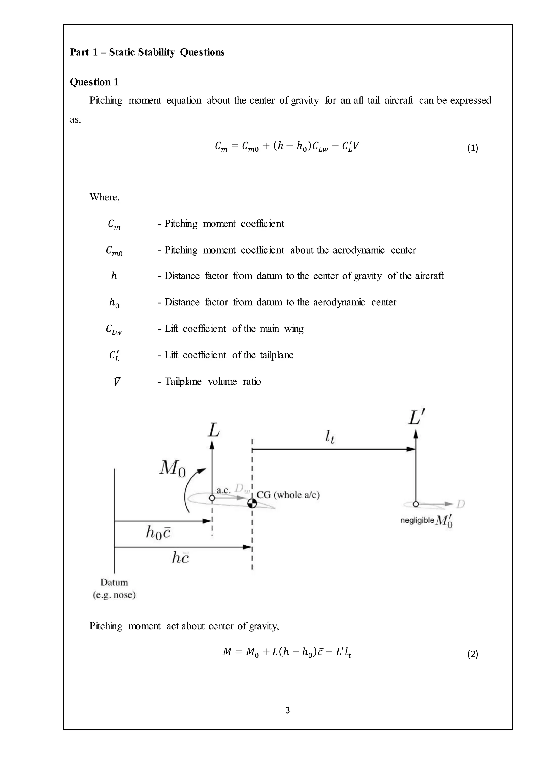 Longitudinal static stability of boeing 737 max 8 | DOCX