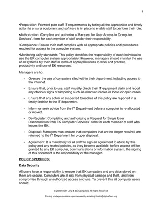 Computer Use Policy EK Computers | PDF