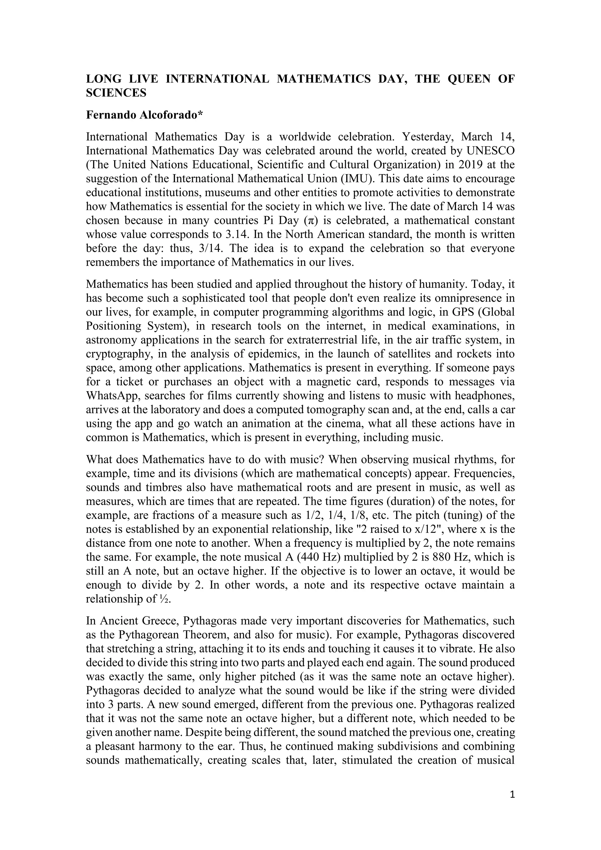 LONG LIVE INTERNATIONAL MATHEMATICS DAY, THE QUEEN OF SCIENCES.pdf