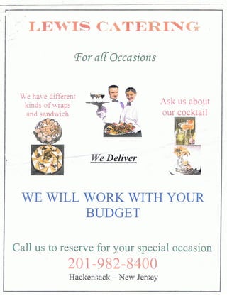 Lewis Catering Menu | PDF