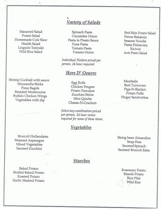 Lewis Catering Menu | PDF