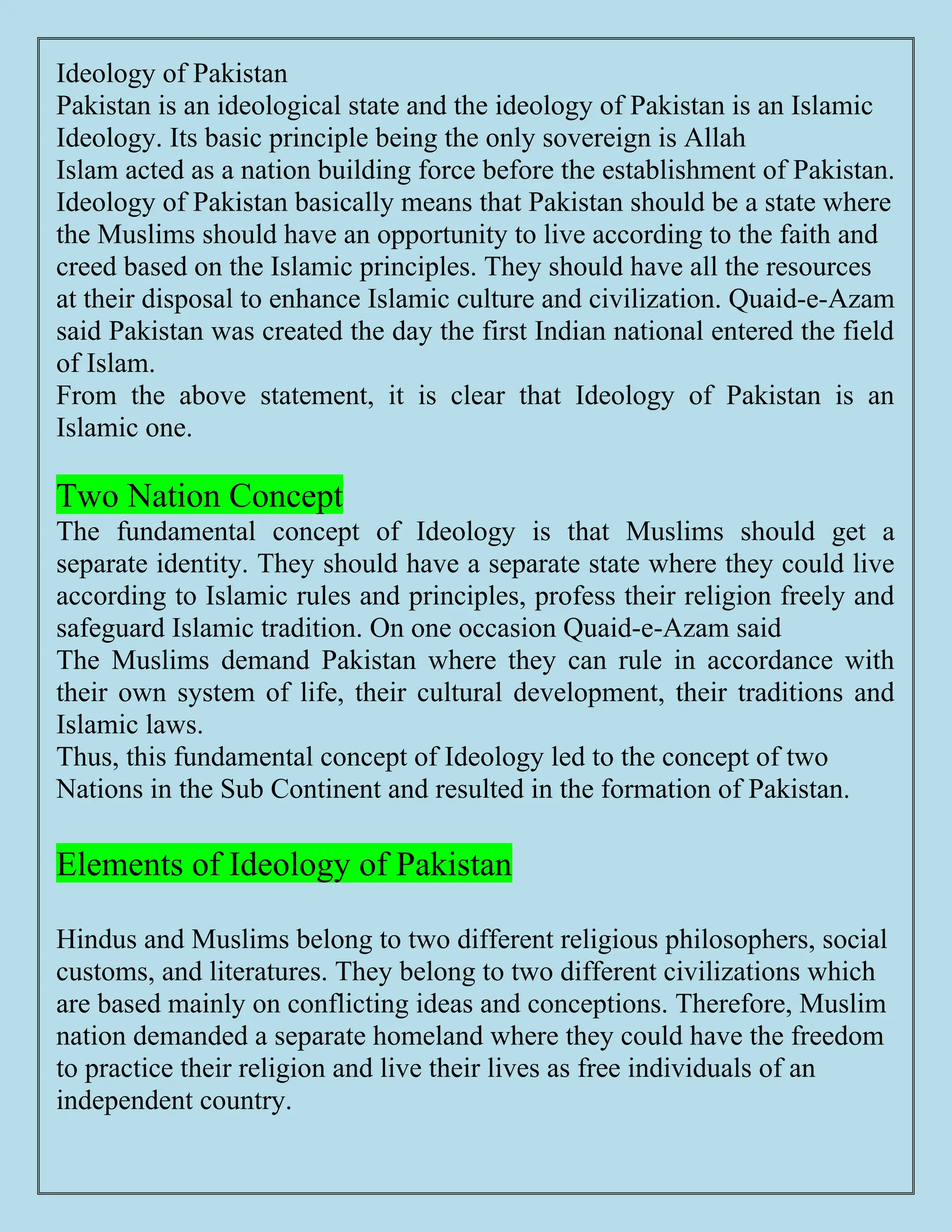 Long Question Answer based onCambridge O Level Pakistan Studies (2059 ...