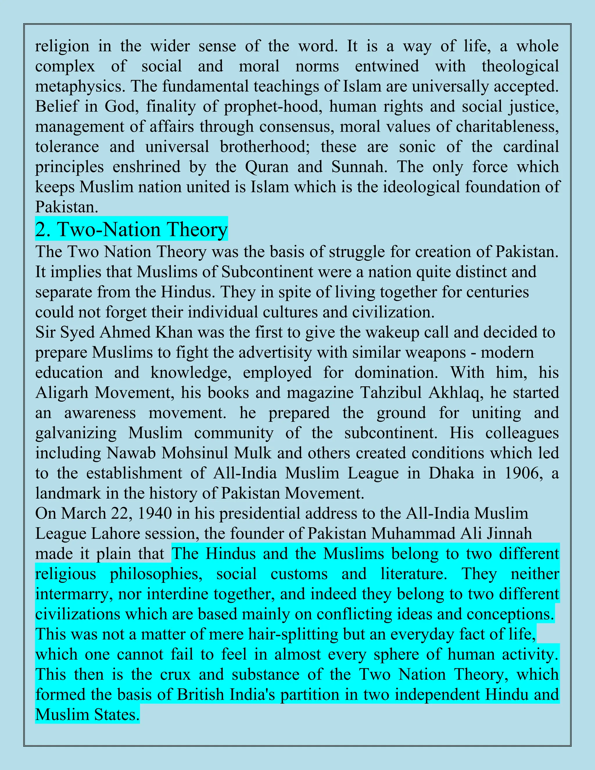 Long Question Answer based onCambridge O Level Pakistan Studies (2059 ...
