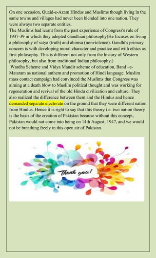 Long Question Answer based on Two Nation TheoryCambridge O Level ...