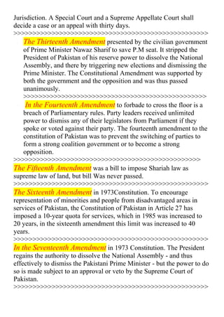LONG Question answers regarding Amendments in 50 Years of Pakistan ...