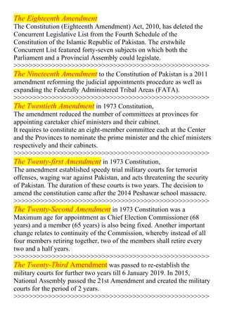 LONG Question answers regarding Amendments in 50 Years of Pakistan ...