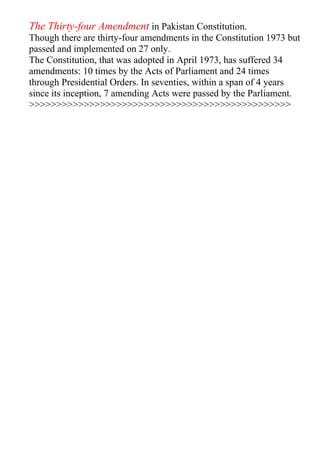 LONG Question answers regarding Amendments in 50 Years of Pakistan ...