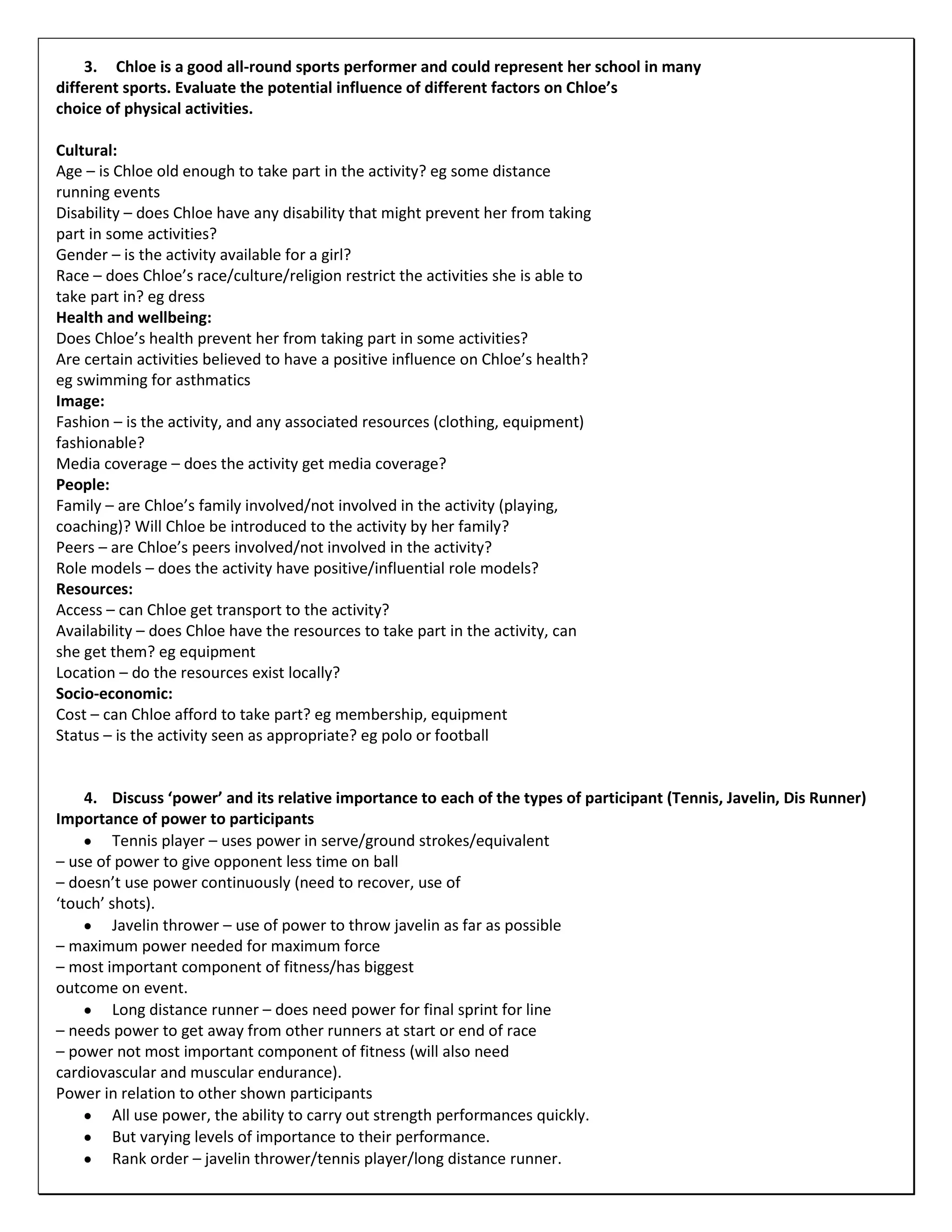 Long Question Mark Scheme | DOCX