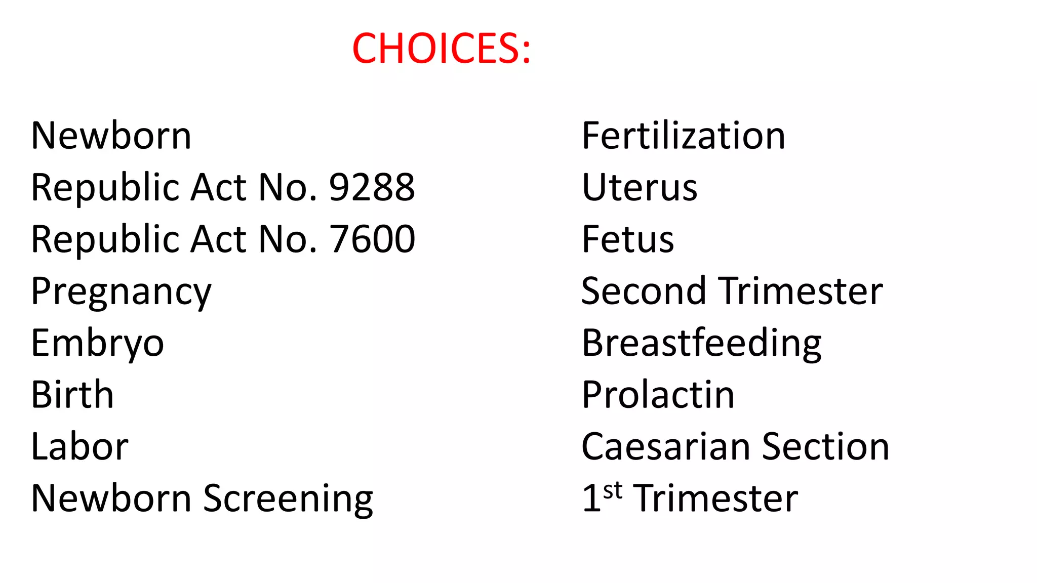 long quiz 2-health 2nd Q.pptx | Pregnancy | Reproductive Health