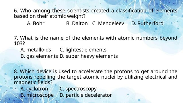 LONG QUIZ PHYSCI.pptx Physical Science.. | PPT