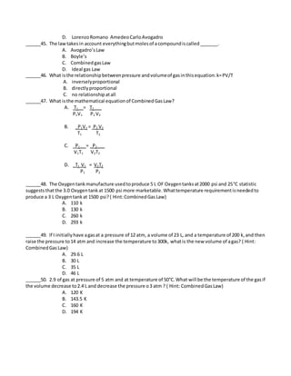gAS LAWS Long quiz questionnaire | DOCX