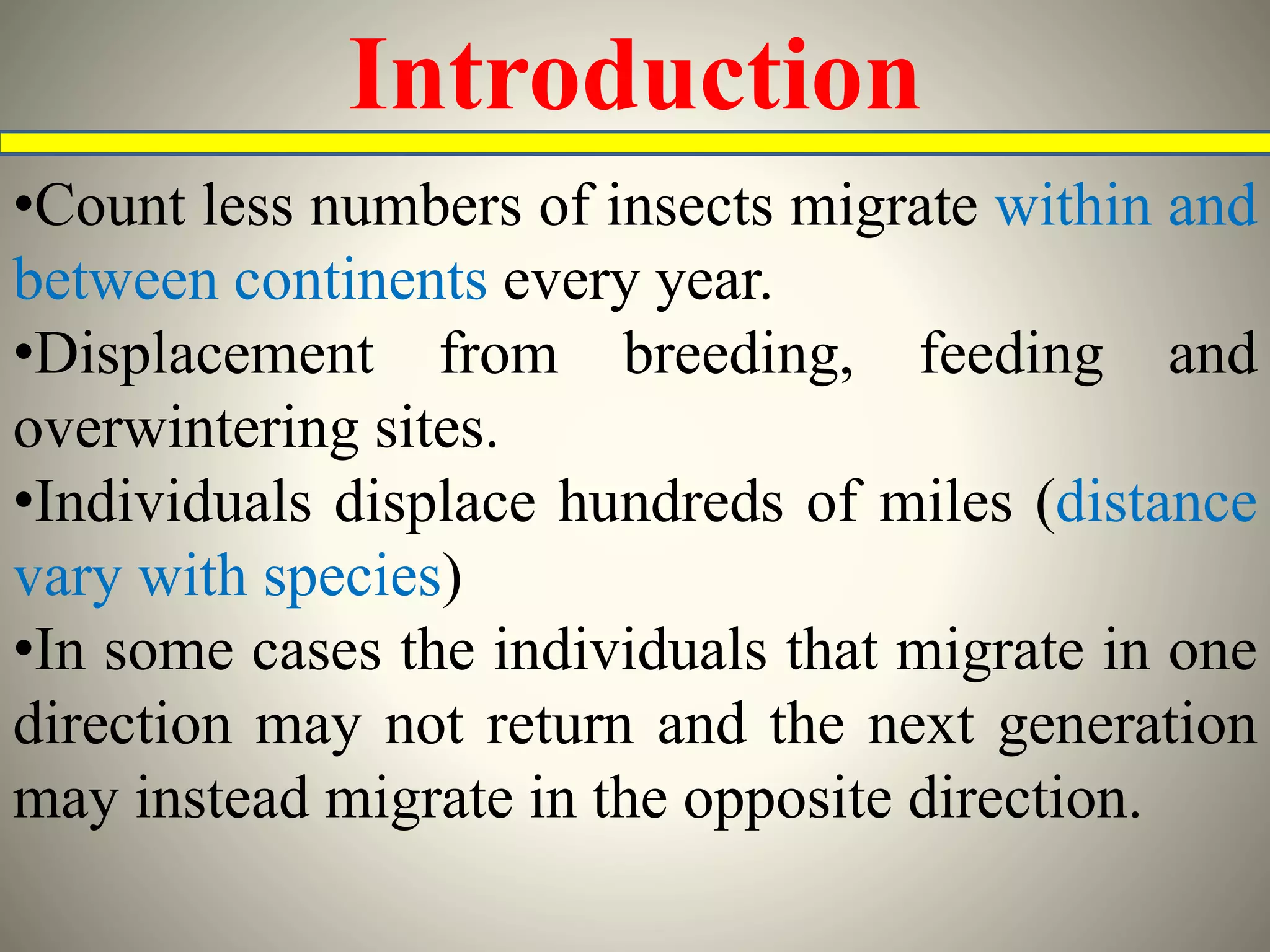 Long-range migration in insects : Mechanisms and monitoring techniques ...