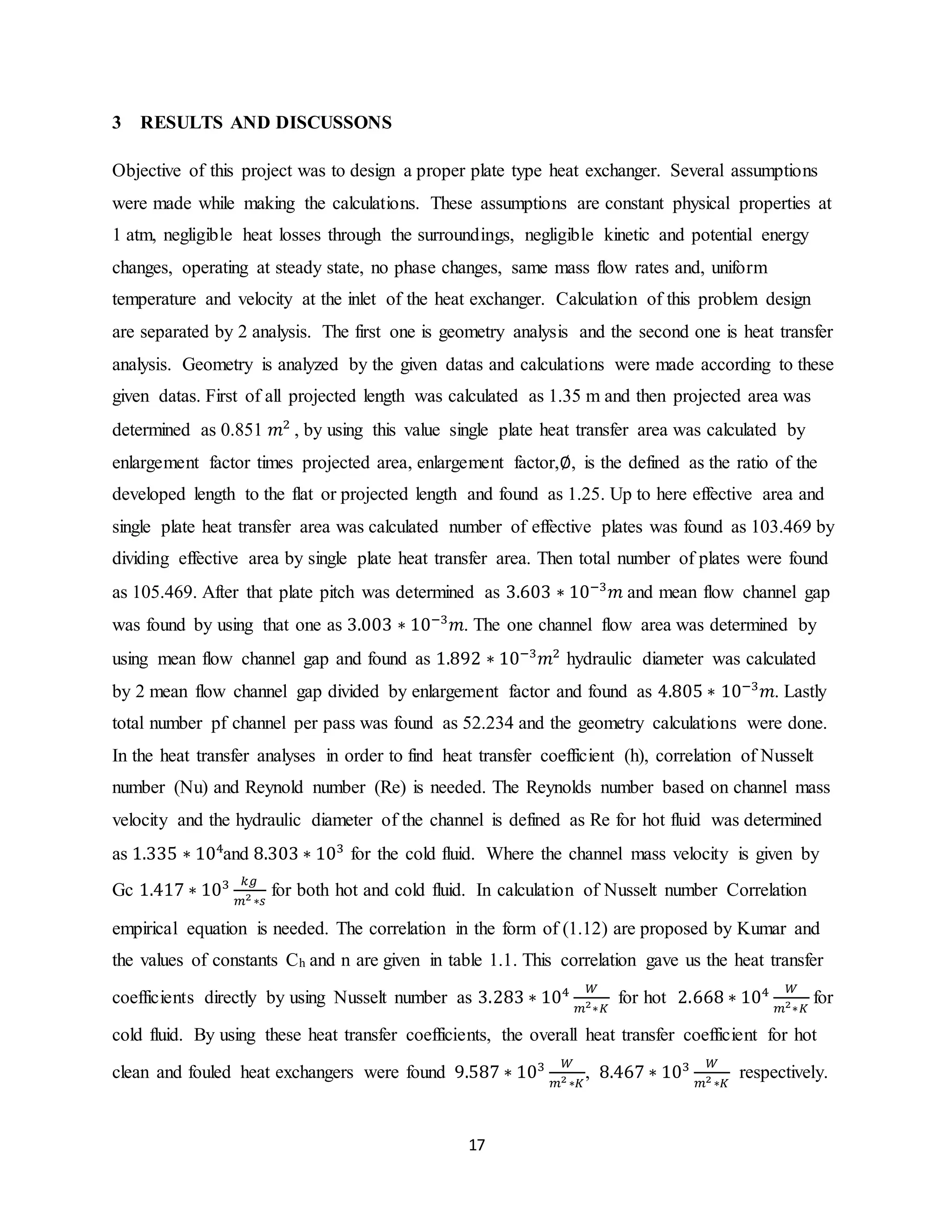 Plate Type Heat Exchanger Design | DOCX