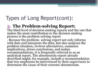 Long reports and title page of any report | PPTX