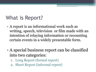Long reports and title page of any report | PPTX