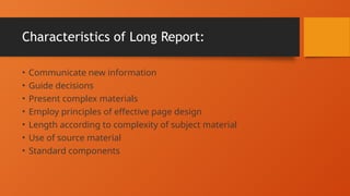 Long Report Writing and Reading for business students | PPT