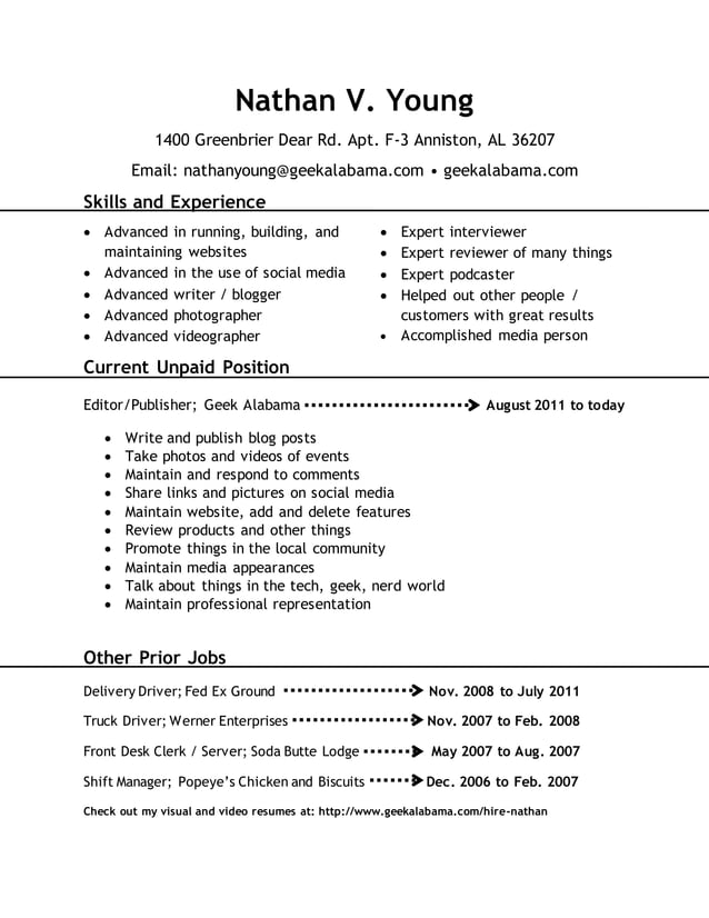 Nathan Young's Paper Resume | DOCX