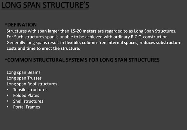 Long span structures | PPTX | Civil Engineering Industry | Industries