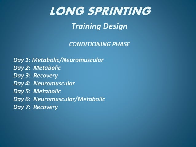 Long sprint training NCCA Clinic 14 | PPT