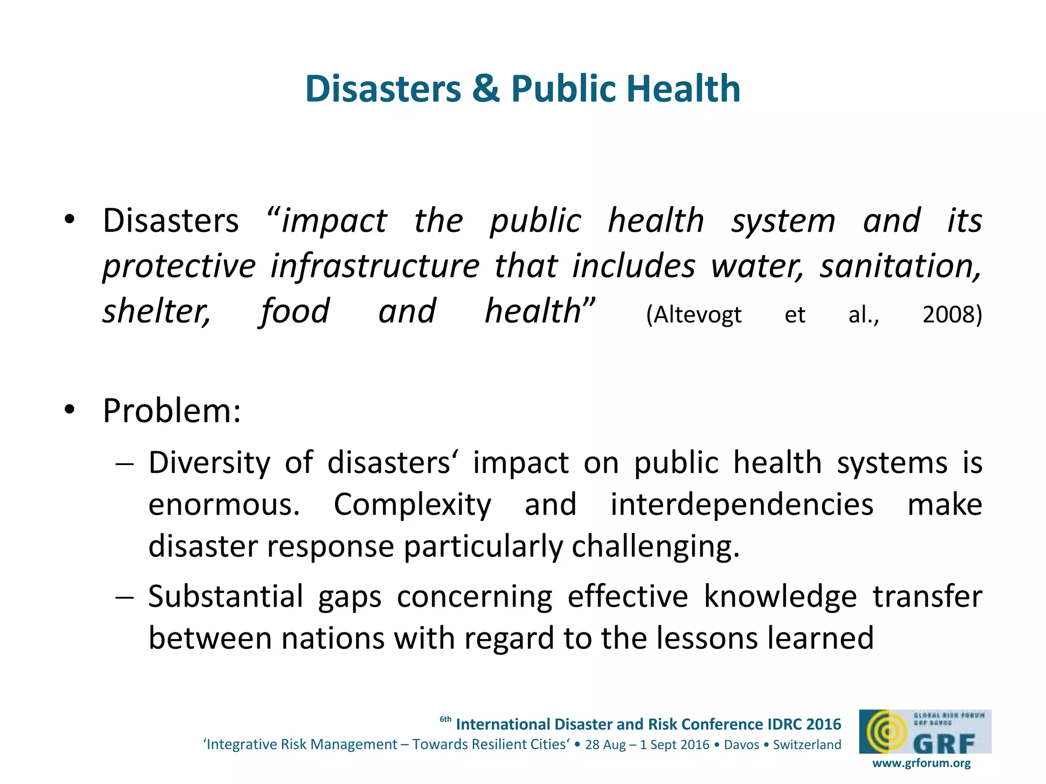 Longterm Impacts of Natural Disasters on Public Health Systems ...