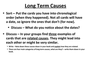 historical concepts of the first world war. | PPT