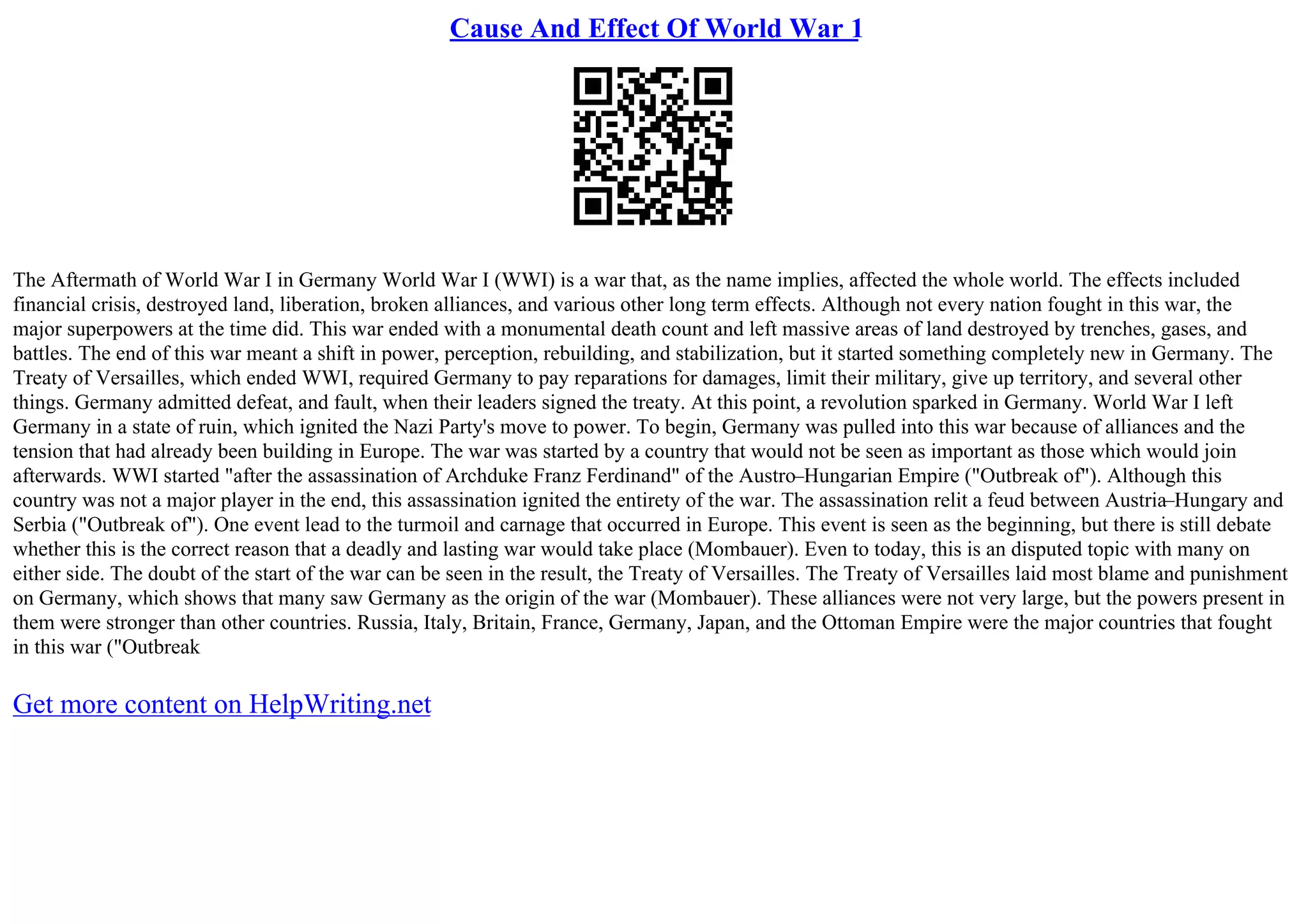 Long Term Causes Of World War 1 Essay | PPT