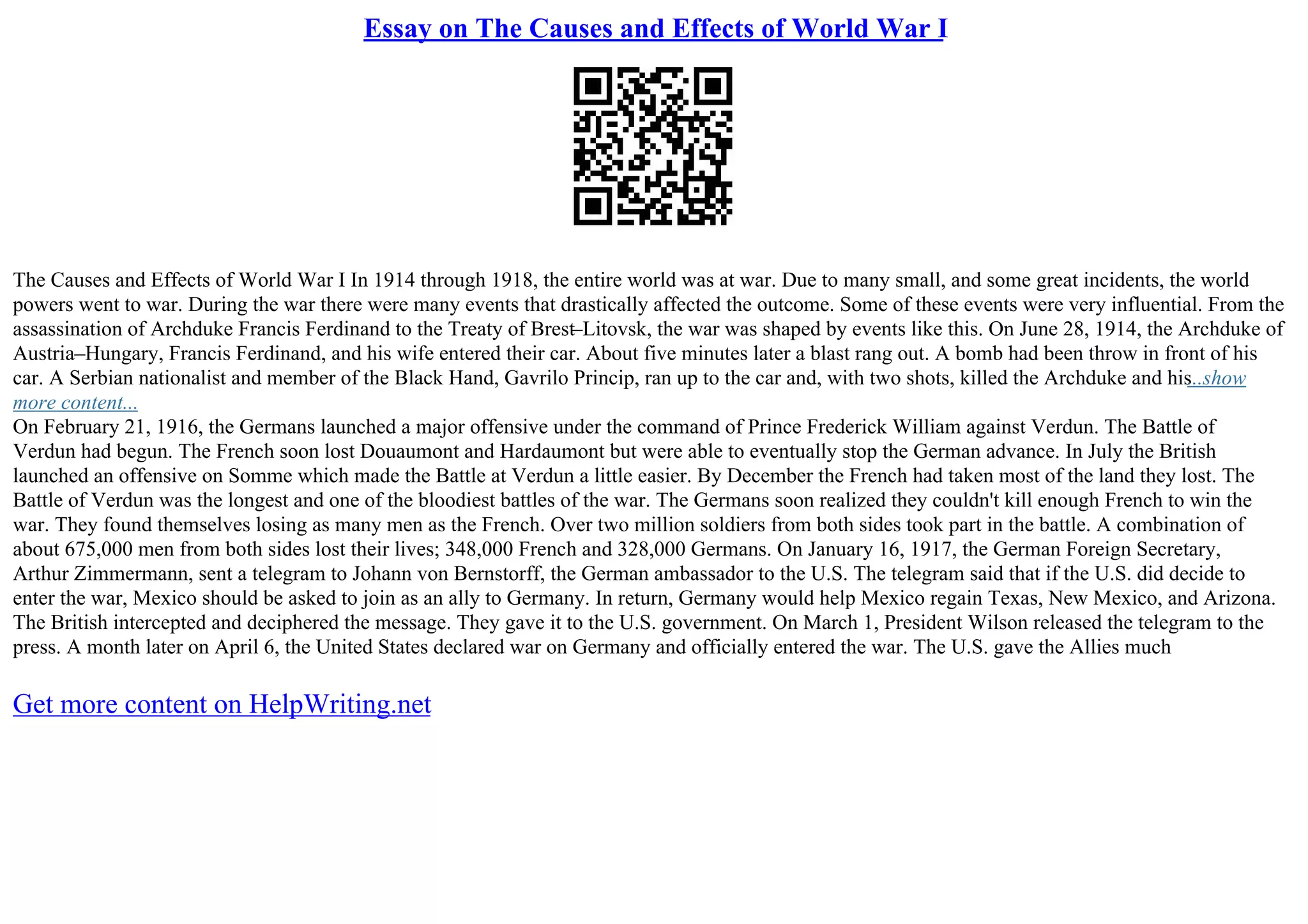 Long Term Causes Of World War 1 Essay | PPT