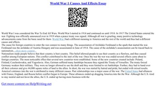 Long Term Causes Of World War 1 Essay | PDF