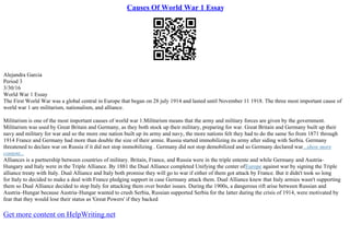 Long Term Causes Of World War 1 Essay | PPT