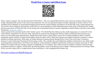 Long Term Causes Of World War 1 Essay | PPT