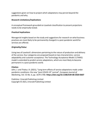 Long term effects of service adaptations made under pandemic conditions converted | PDF