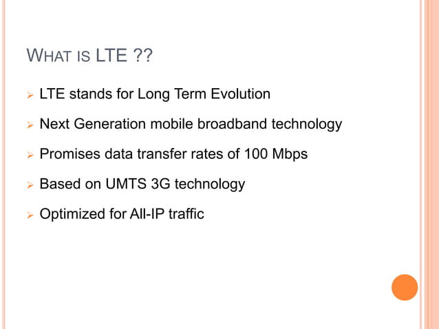Long Term Evolution | PPT
