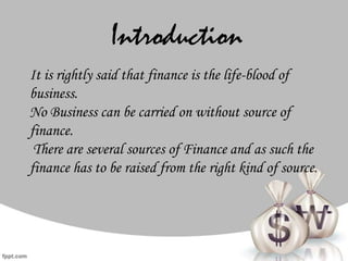 Sources of finance | PPTX